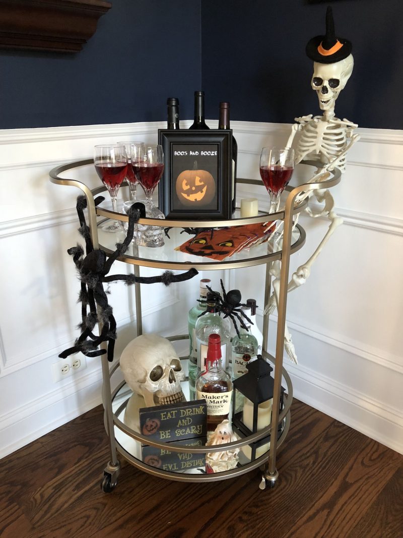 How to Decorate a Halloween Bar Cart - Calypso in the Country