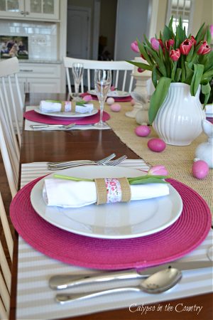 How to Set an Easter Table with Pretty Pink Flowers - Calypso in the ...